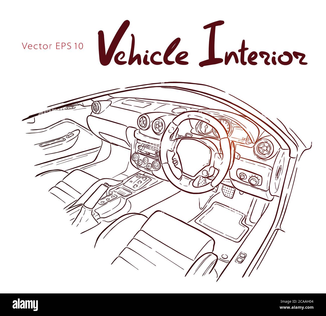 Machine inside. Interior of the vehicle. Vector Stock Vector Image ...