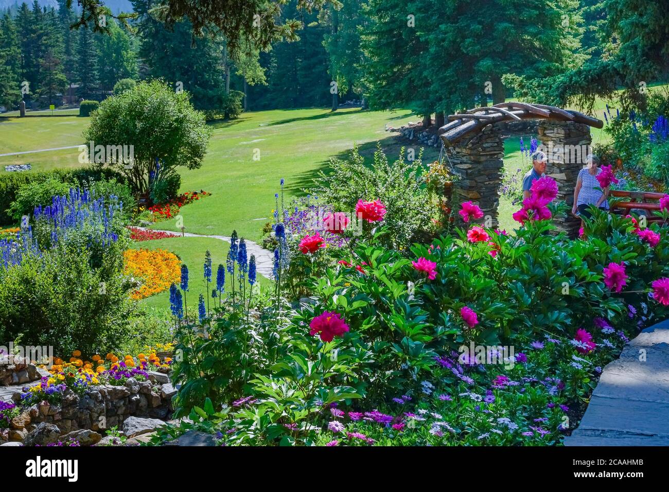 Cascades Of Time Gardens,, Banff National Park, Banff, Alberta Stock ...