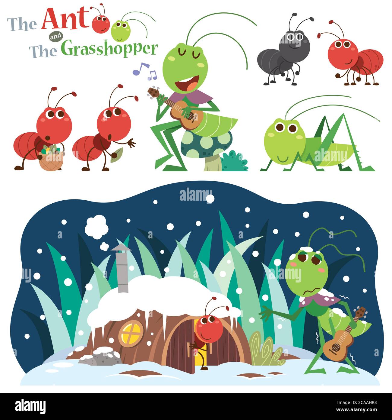 Grasshopper And Ant Cartoon