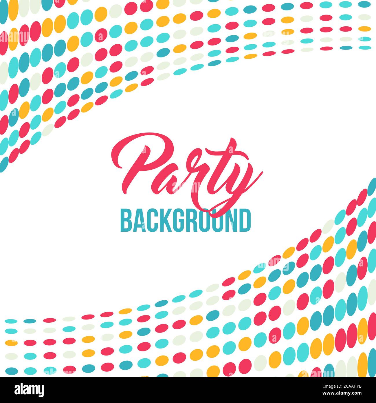 Multicolored dot background for disco party poster or event invitation ...