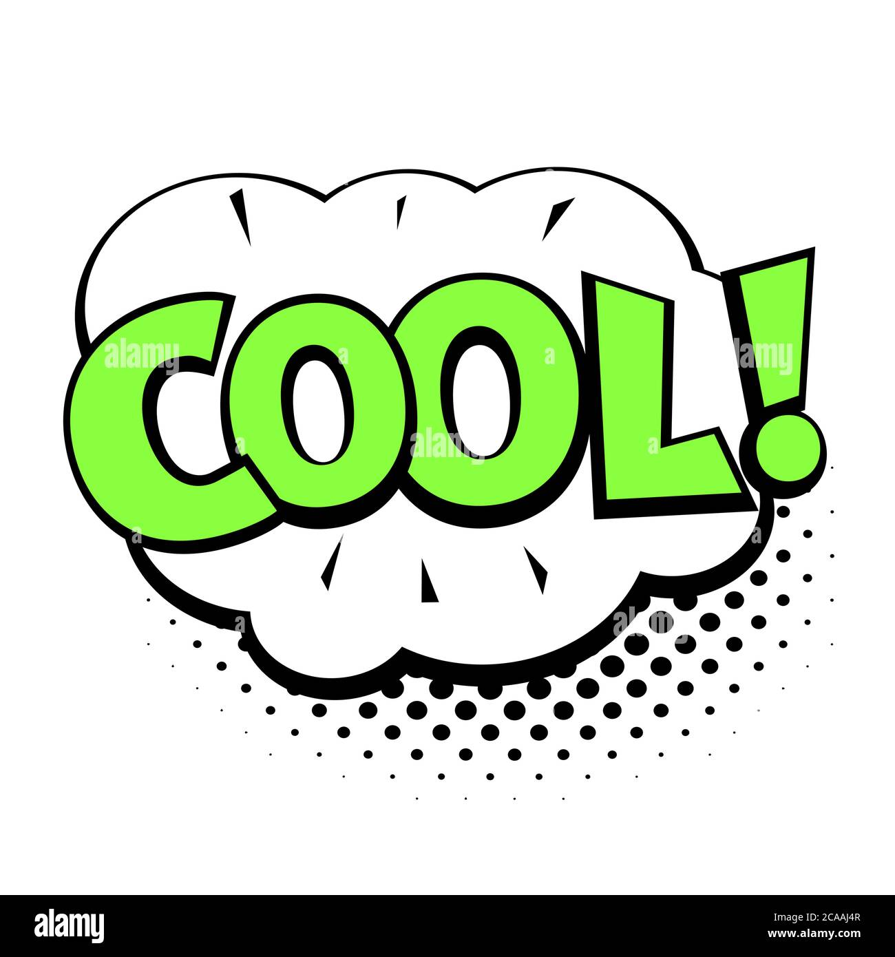 Comic lettering Cool. Comic speech bubble with emotional text Cool. Vector bright dynamic ...