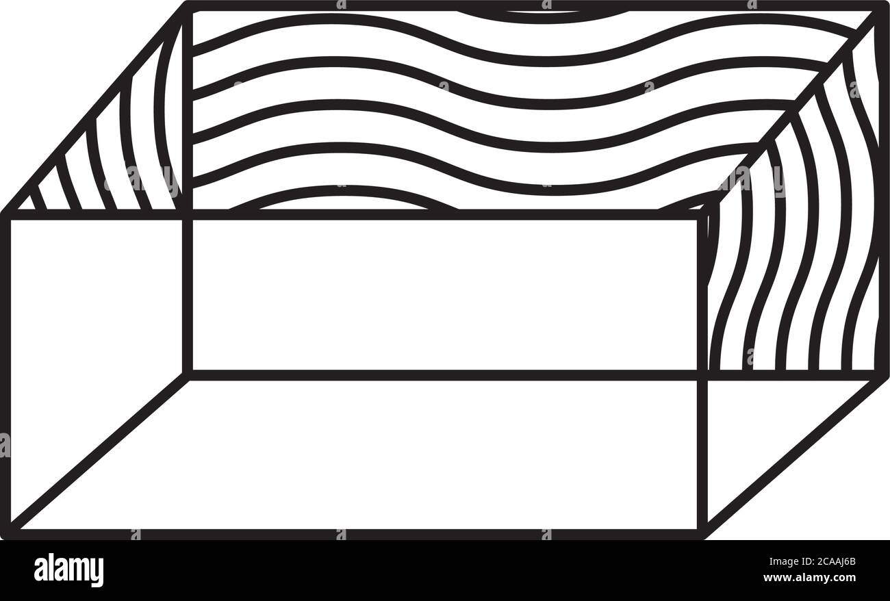 parallelepiped geometric shape icon over white background, line style ...