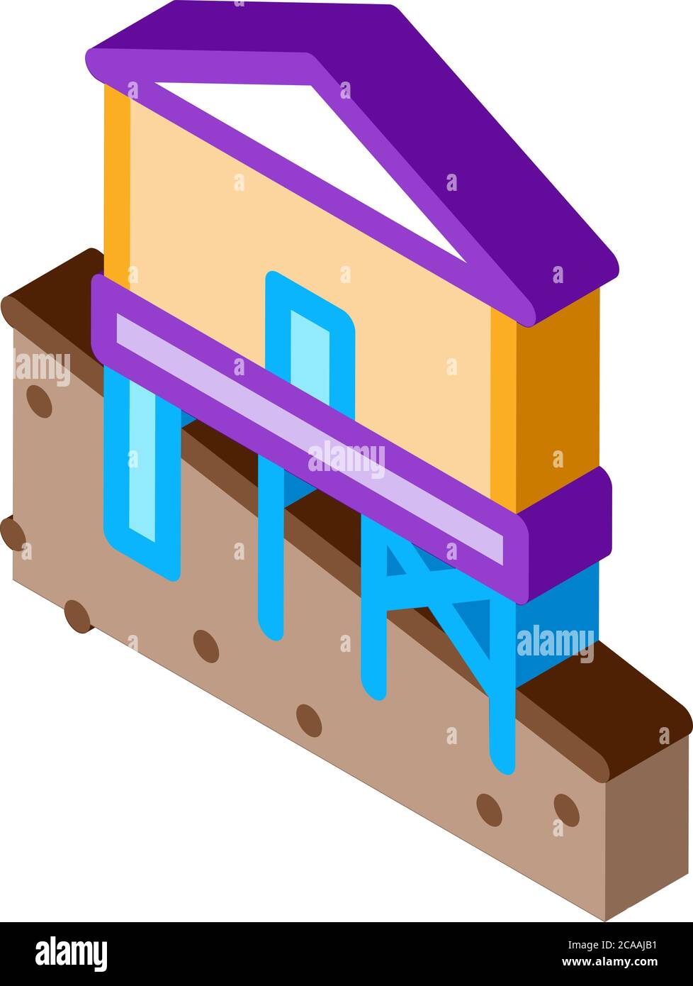 mixed type of built foundation isometric icon vector illustration Stock ...