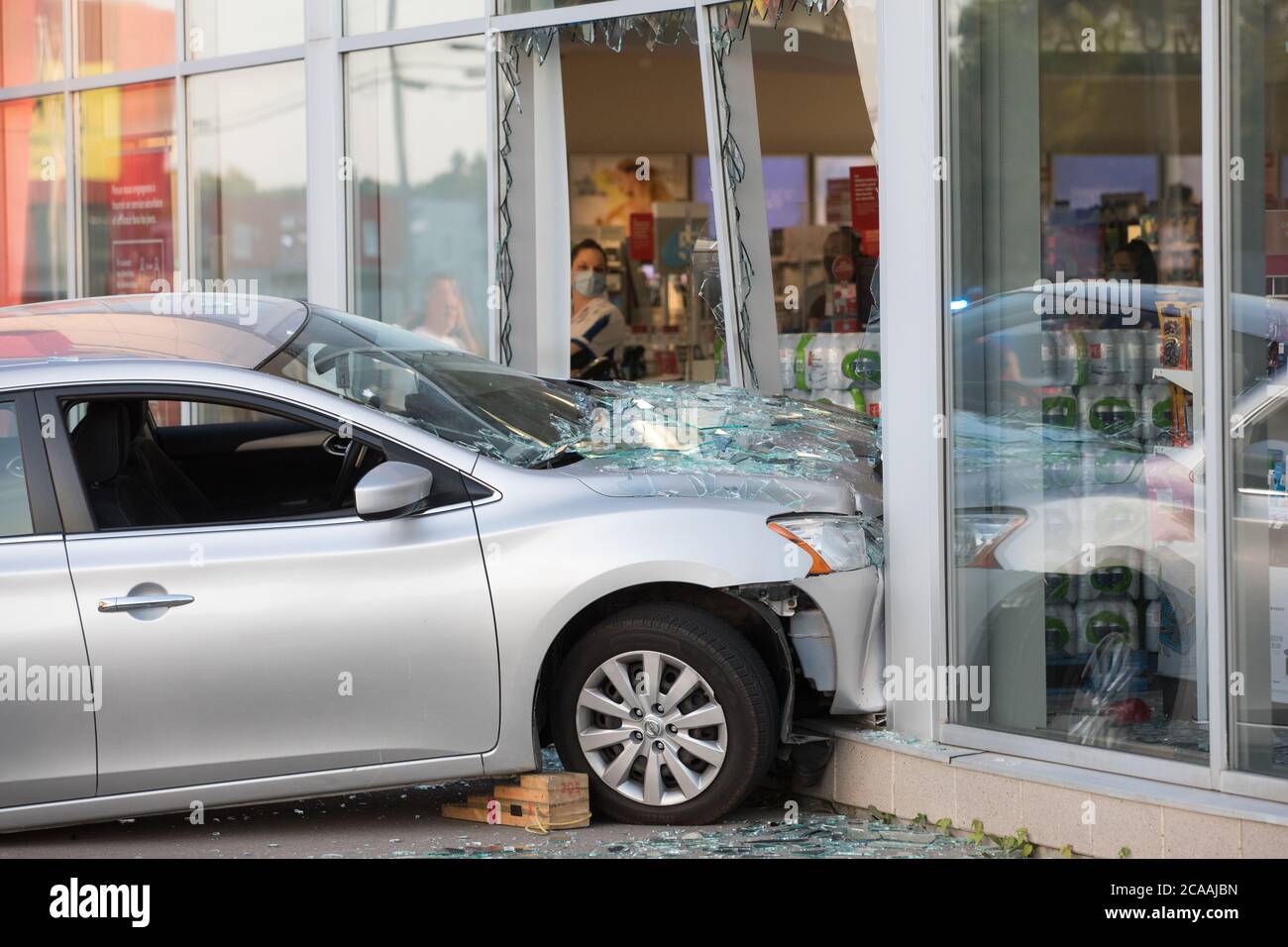Car crash in building Stock Photo - Alamy