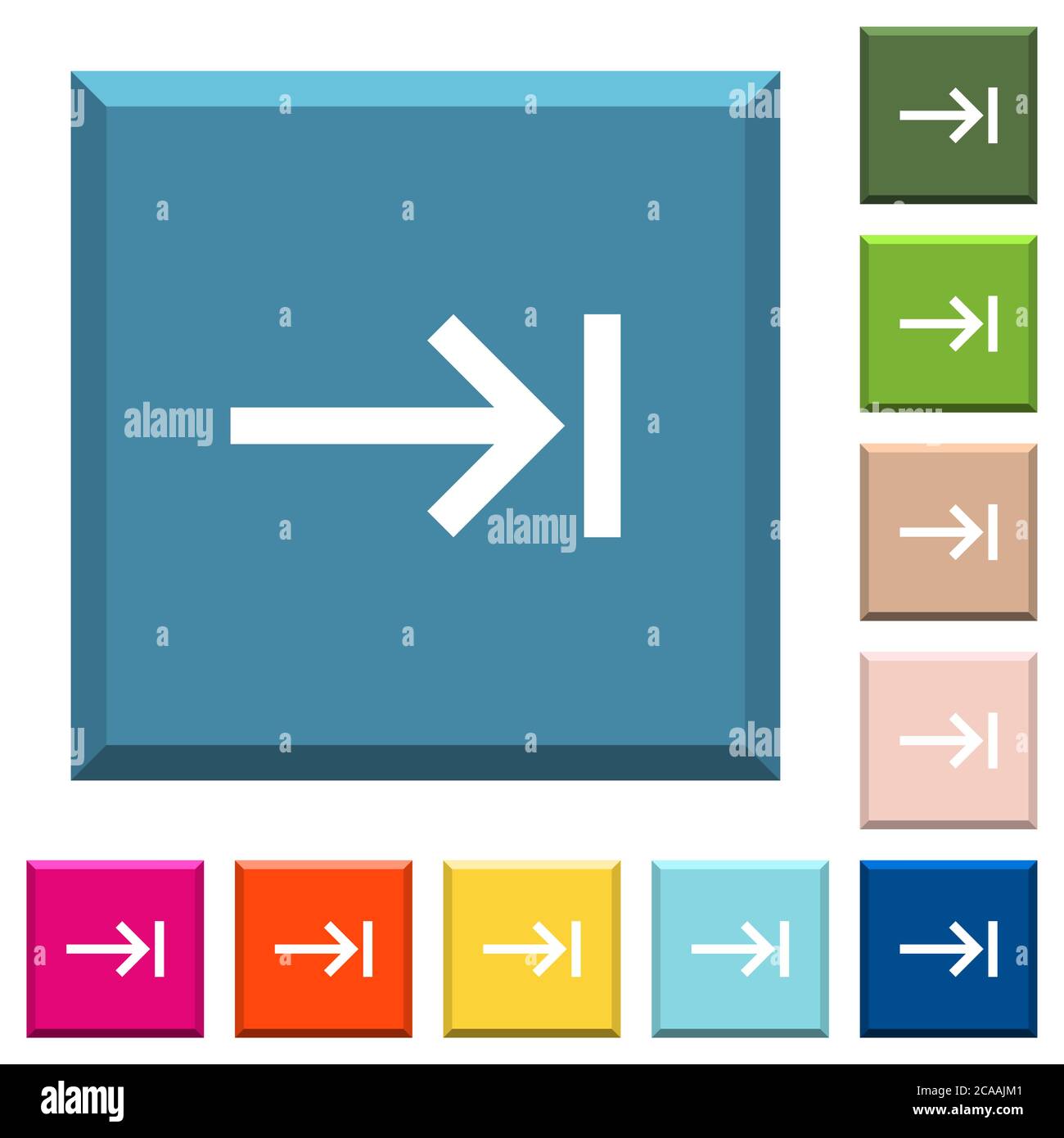 Keyboard tab white icons on edged square buttons in various trendy ...