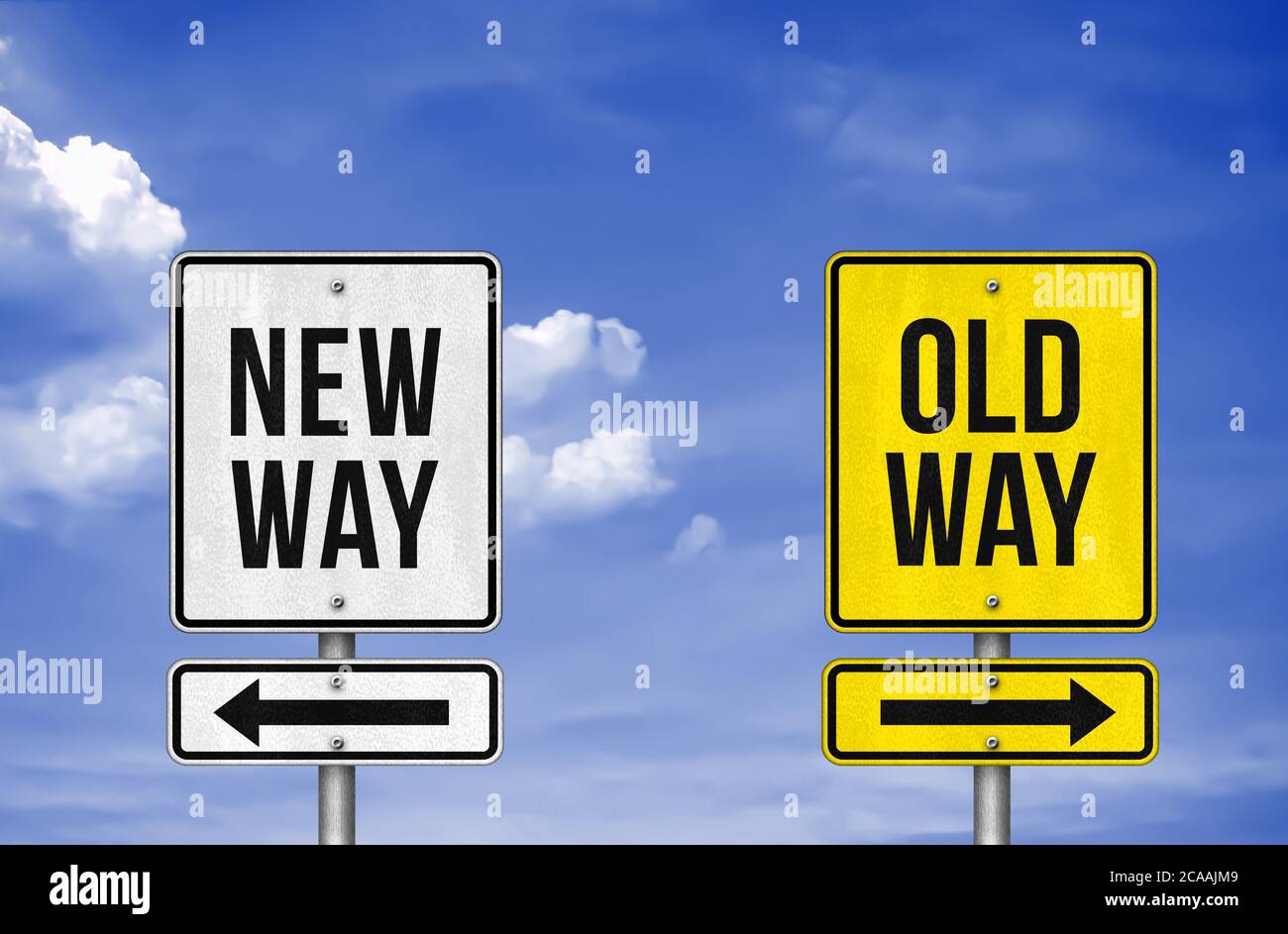 NEW WAY vs OLD WAY Stock Photo - Alamy