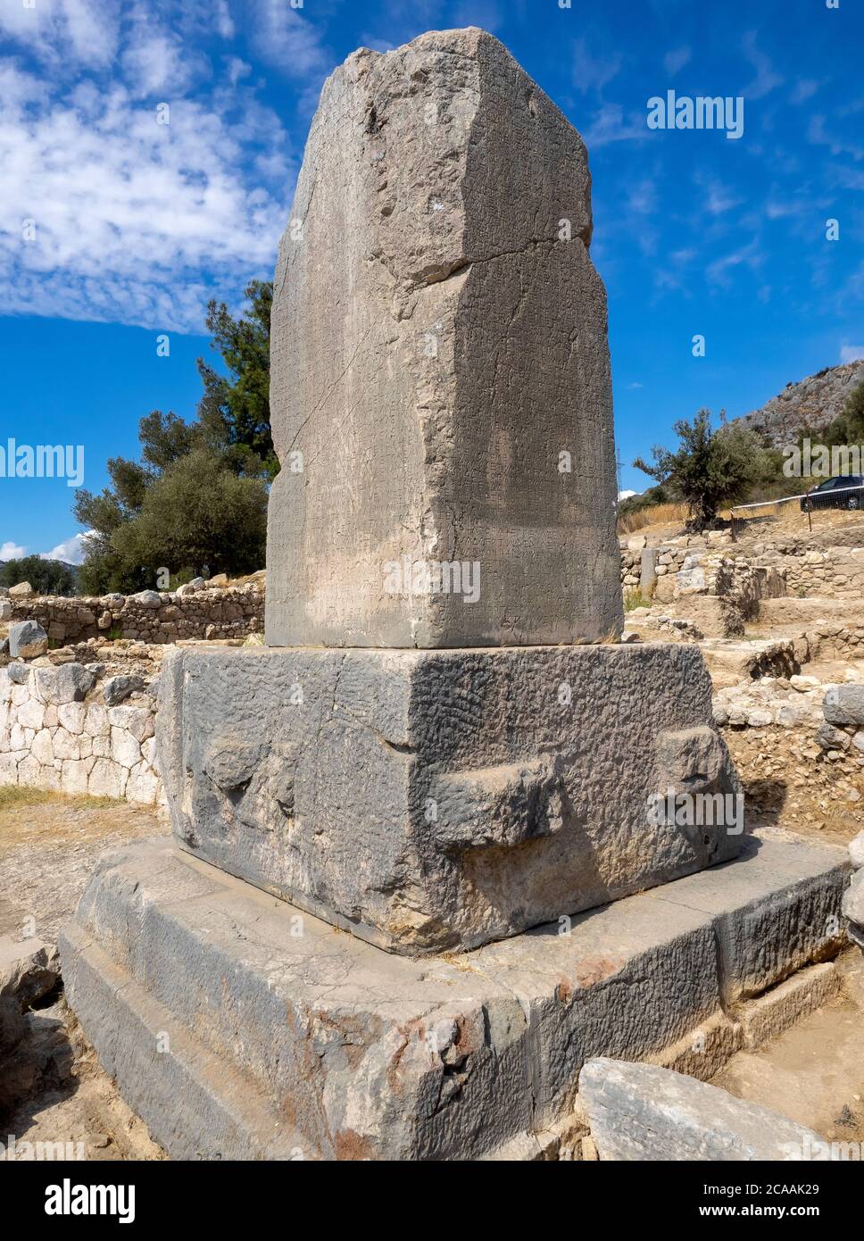 Antique ancient Xanthos ruins. Amphitheater, Harpy monument, UNESCO ...