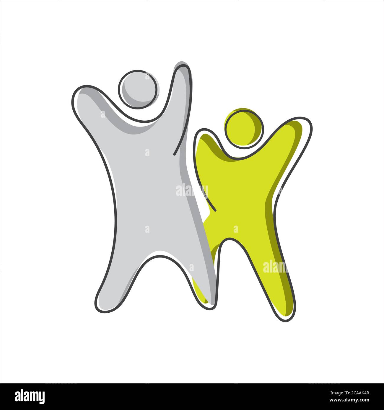 abstract 2 two people logo template vector design. the concept of ...