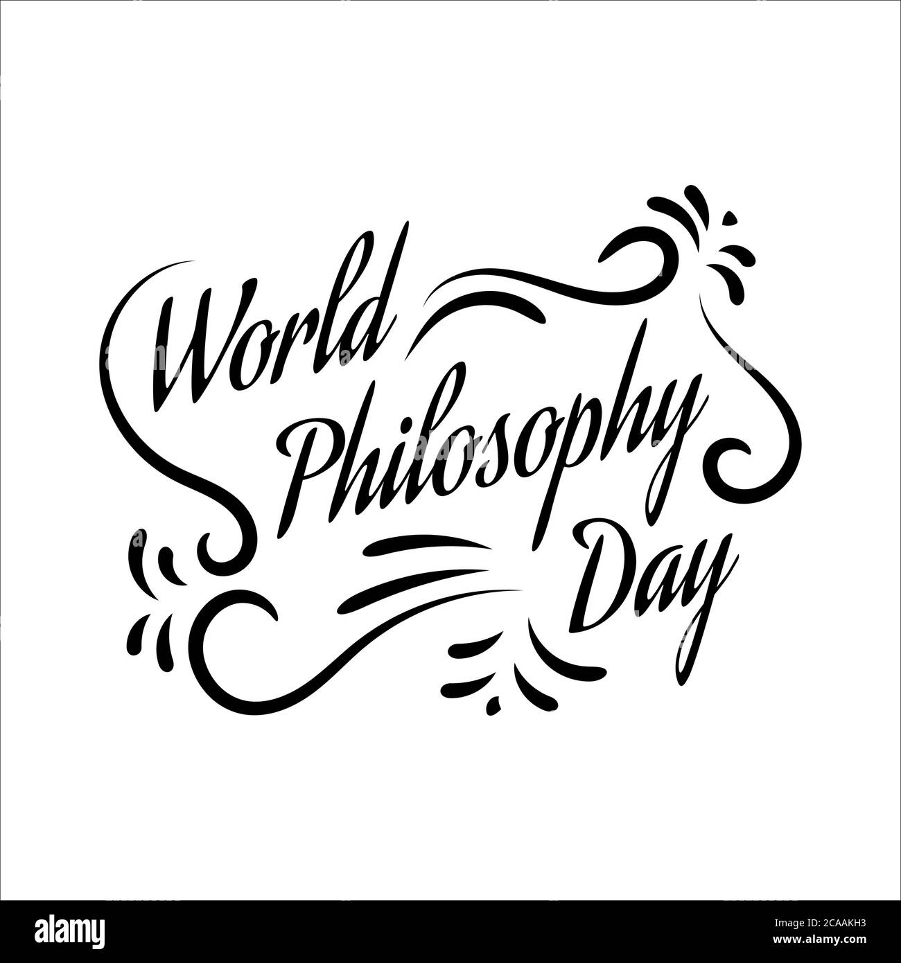 Hand drawn lettering of World Philosophy Day design vector graphic ...