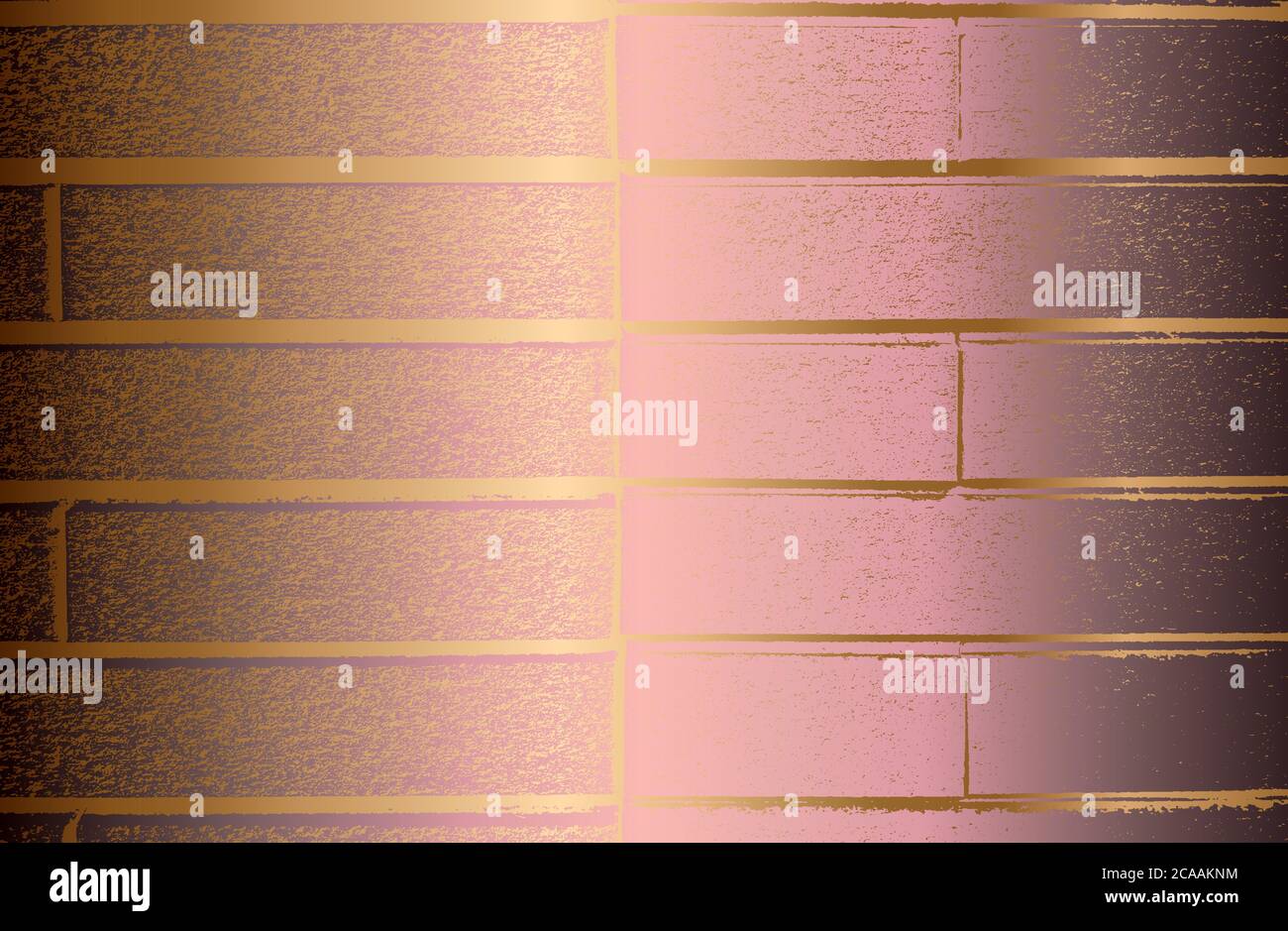 Luxury golden pink metal gradient background with distressed brick wall ...