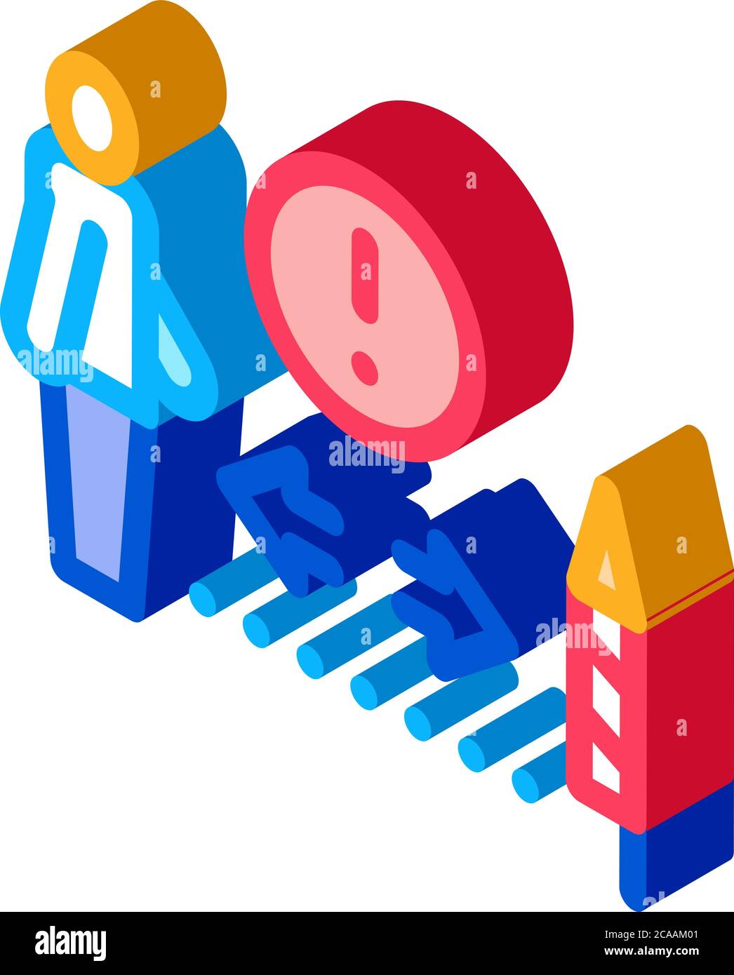 firework safety distance isometric icon vector illustration Stock ...