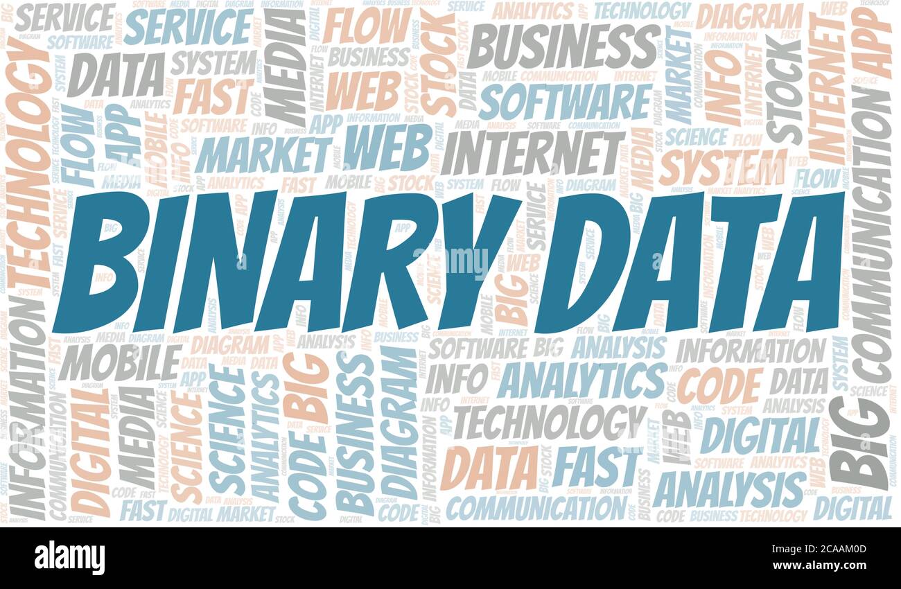 Binary Data Vector Word Cloud Made With The Text Only Stock Vector Image And Art Alamy