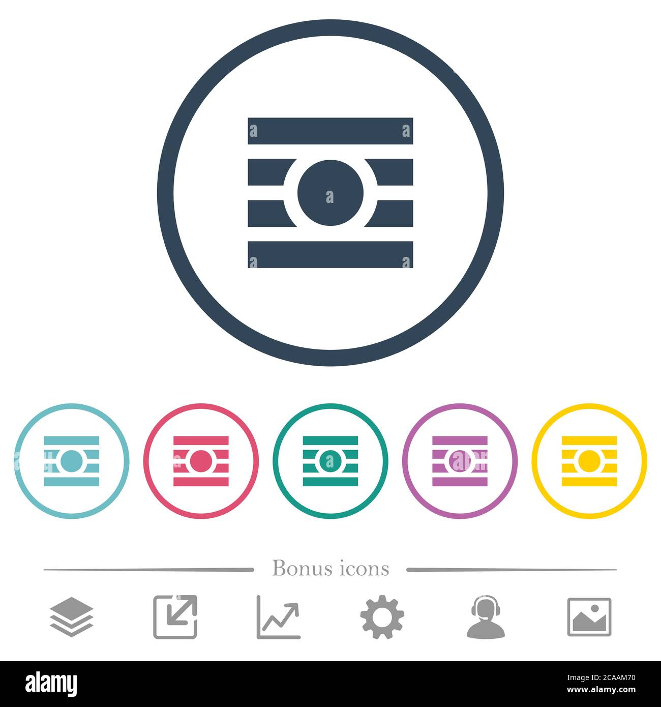 Text wrap around objects flat color icons in round outlines. 6 bonus icons included Stock Vector ...