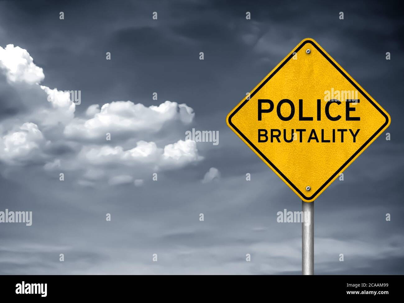 Police brutality - roadsign concept Stock Photo - Alamy