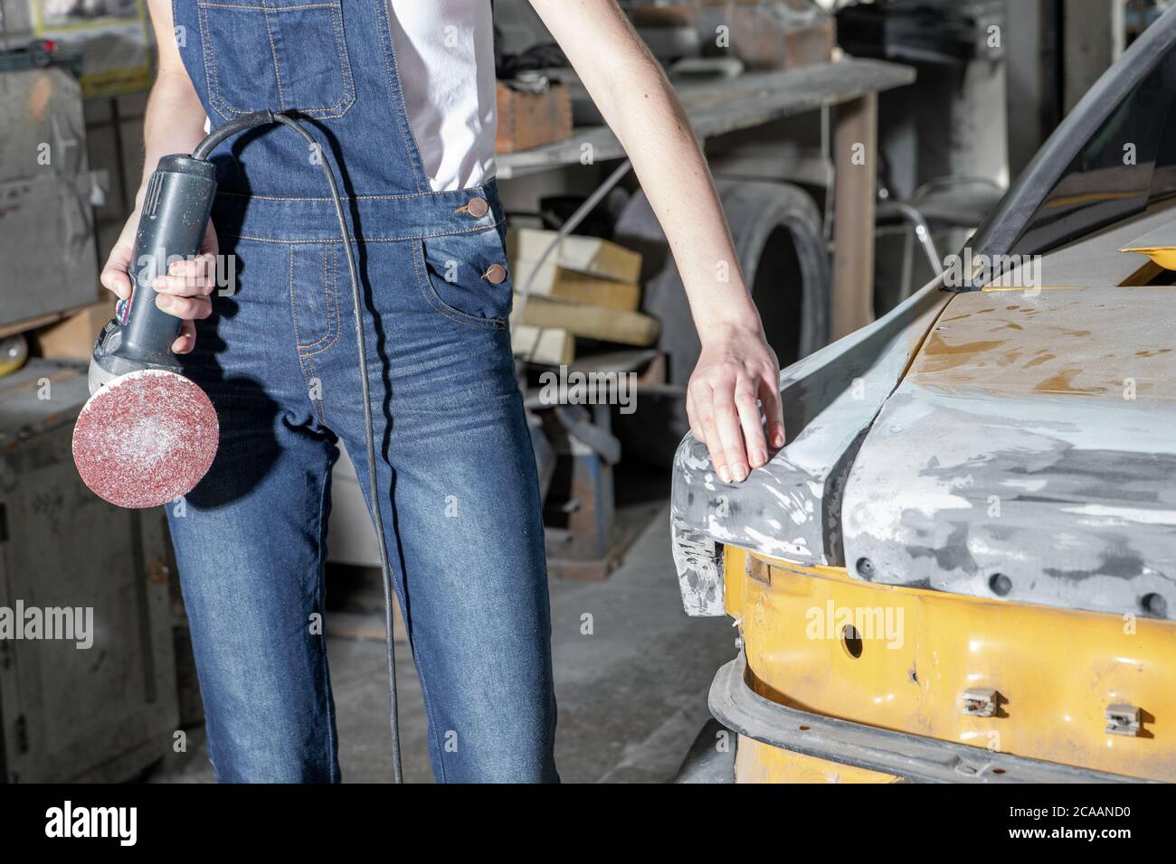 Service Station. Car tuning. Small family business concept Stock Photo ...