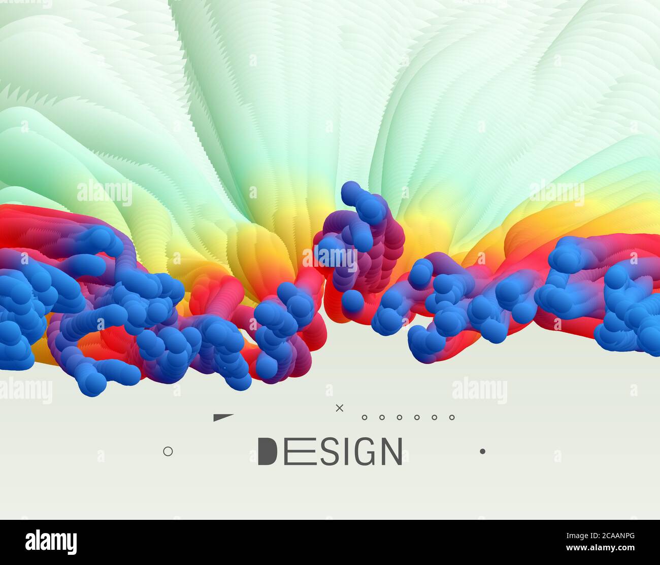 Array with dynamic emitted particles. Abstract background. 3d vector illustration Stock Vector ...