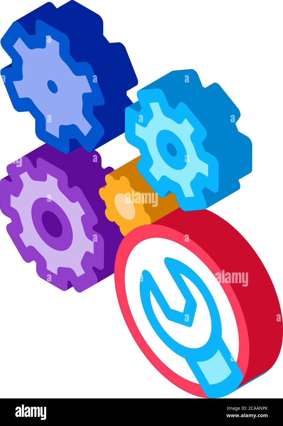 watch gears wrench isometric icon vector illustration Stock Vector ...