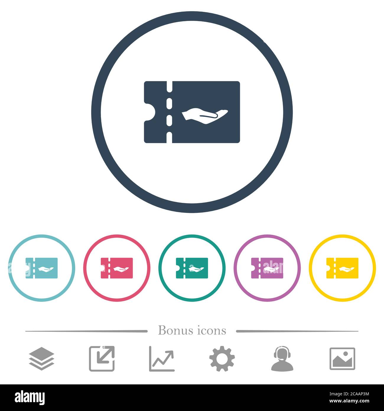 Service discount coupon flat color icons in round outlines. 6 bonus ...