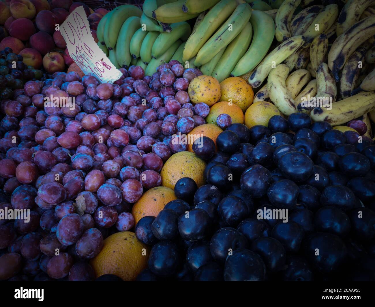 Closeup shot of various tasty fruits in a market Stock Photo - Alamy