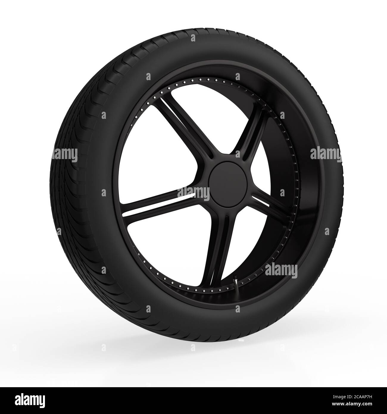 Car wheel isolated on white background. 3D rendering Stock Photo - Alamy