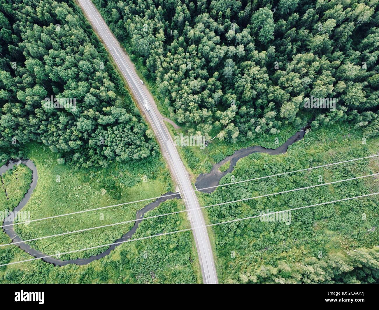 view of the country road from above Stock Photo - Alamy