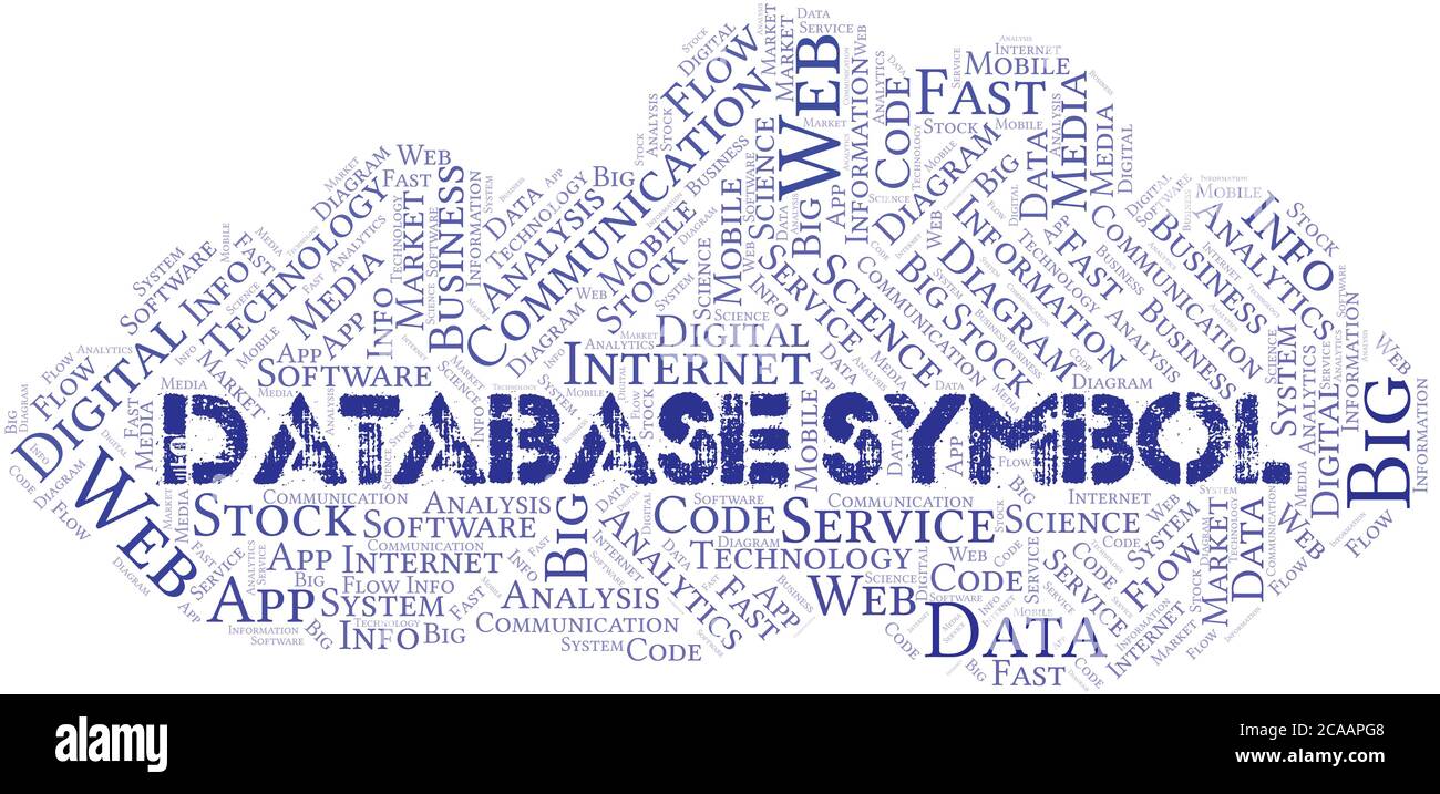Database Symbol vector word cloud, made with the text only Stock Vector ...