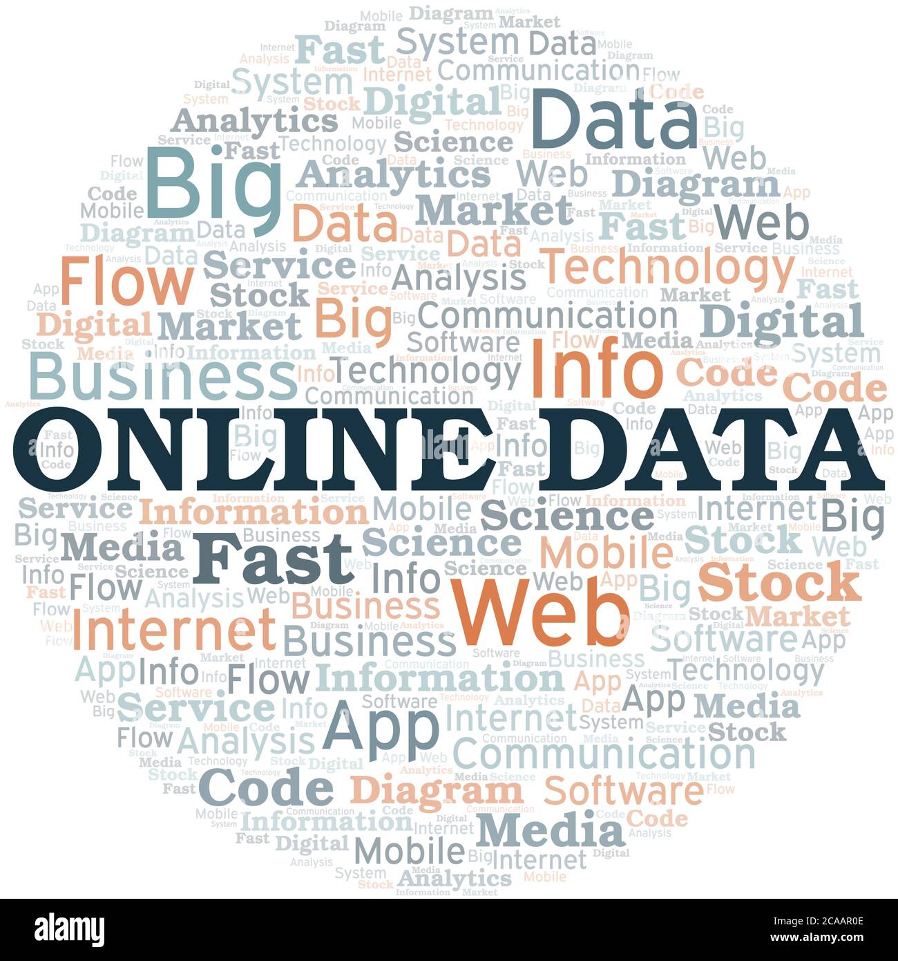 Online Data vector word cloud, made with the text only Stock Vector ...