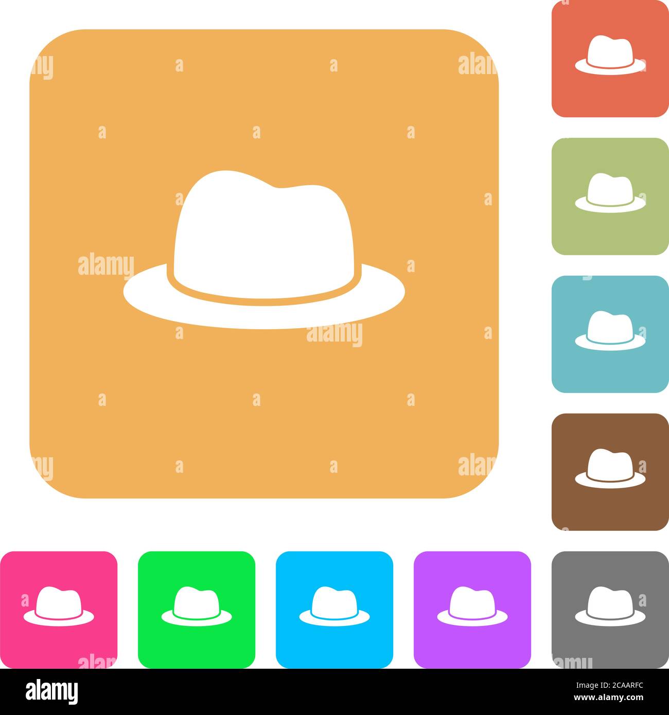 Single Hat flat icons on rounded square vivid color backgrounds Stock ...