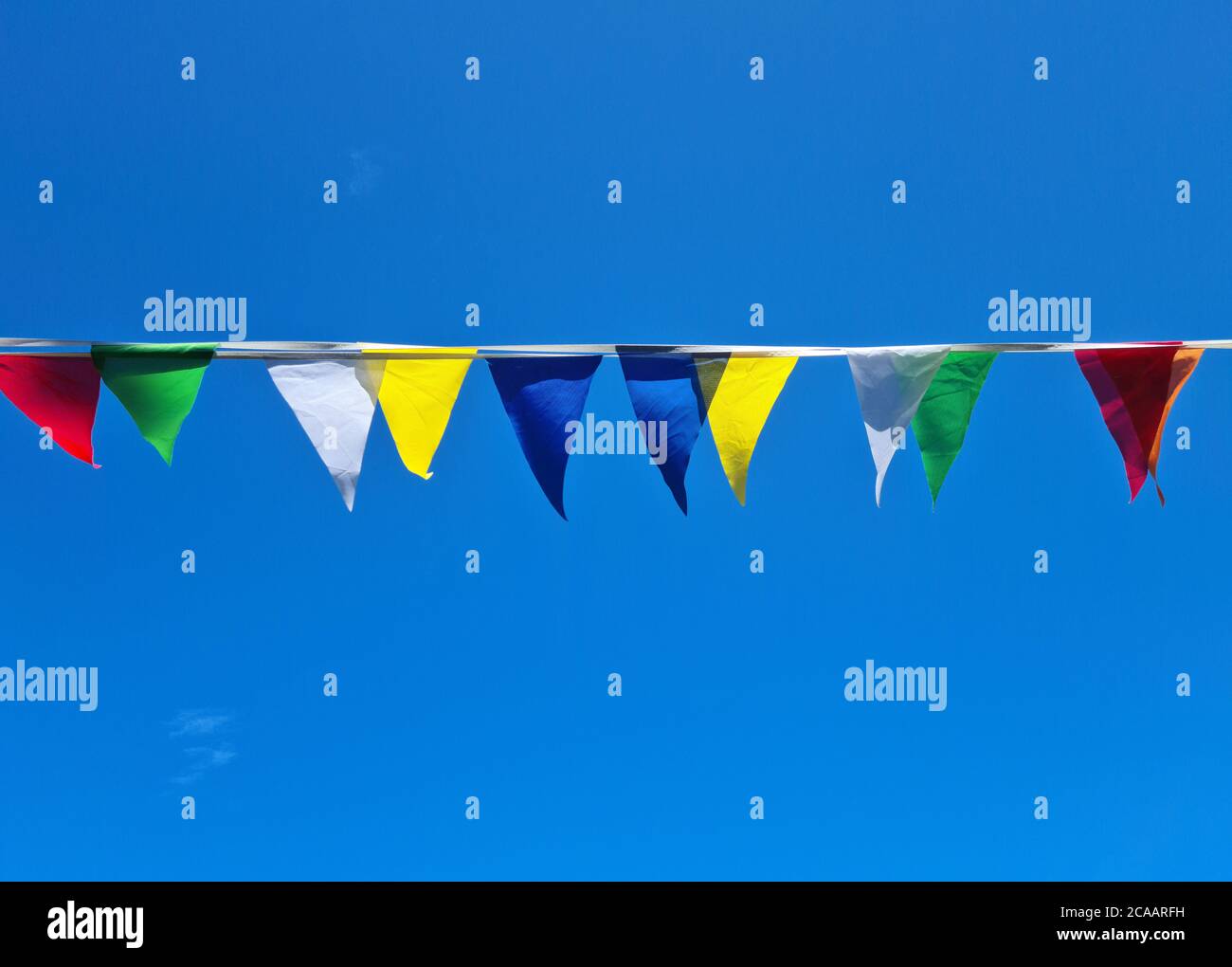 Colourful Triangle Bunting Flags Stock Photo - Alamy