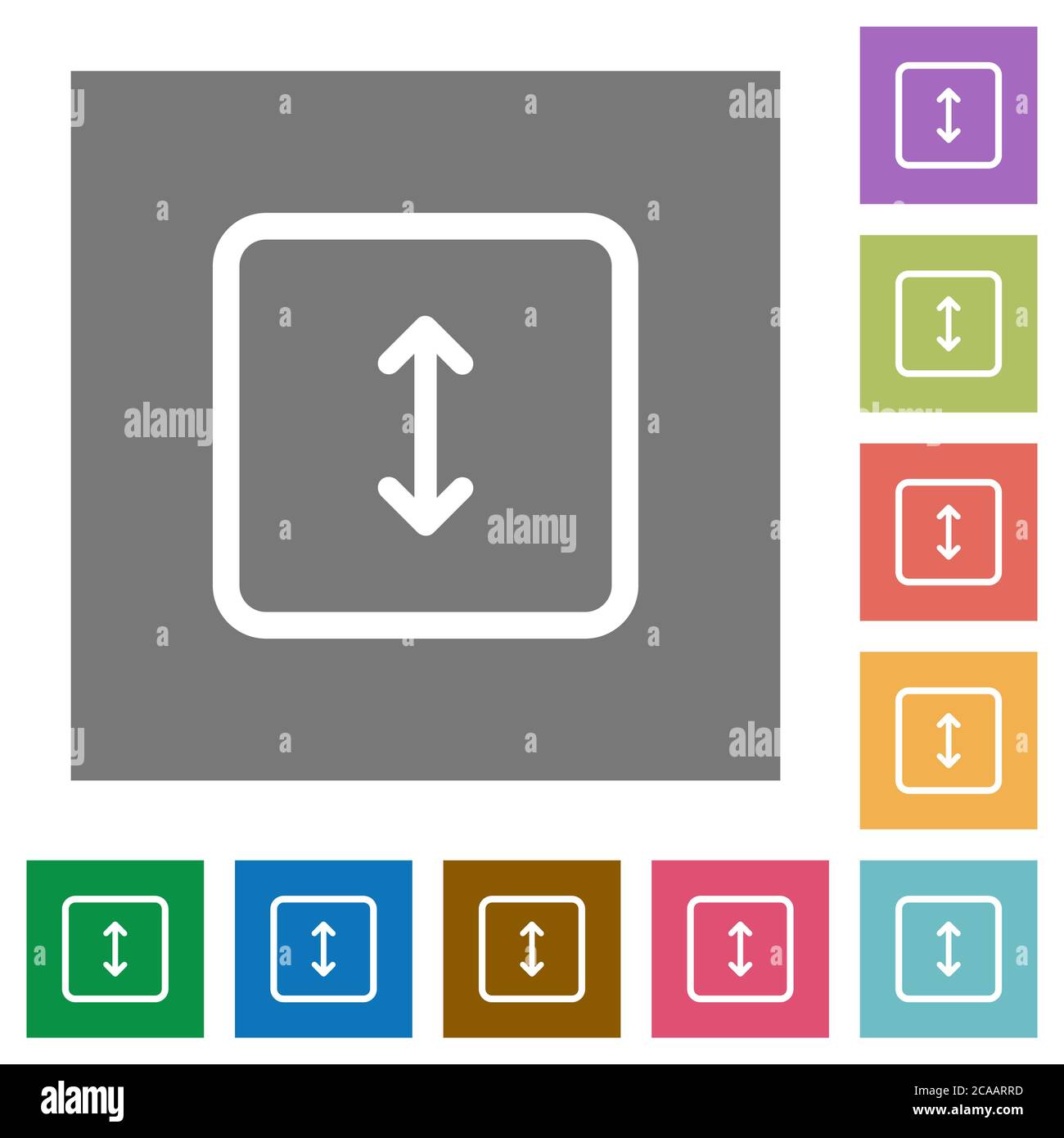 Adjust object height flat icons on simple color square backgrounds ...