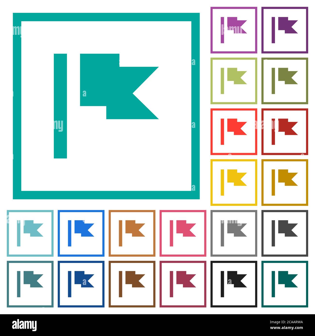 Flag Flat Color Icons With Quadrant Frames On White Background Stock Vector Image And Art Alamy
