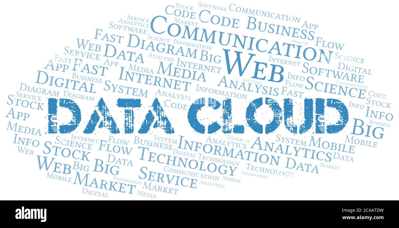 Data Cloud vector word cloud, made with the text only Stock Vector ...