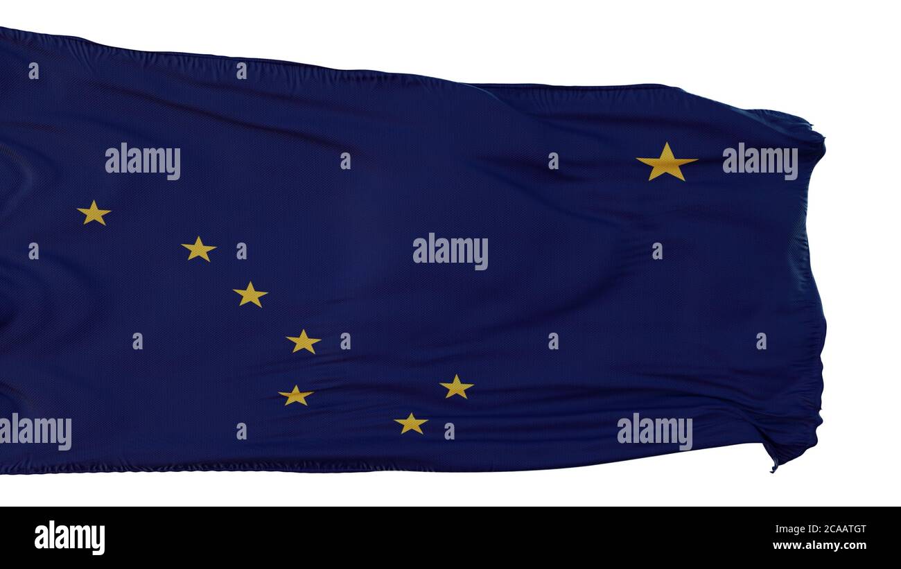 Alaska Flag isolated on white background. 3d illustration Stock Photo ...