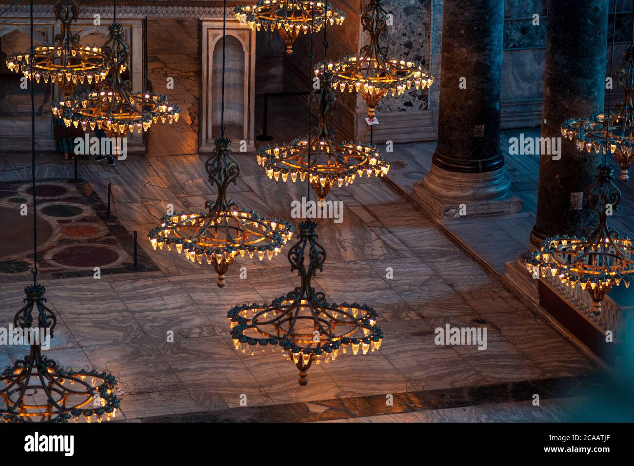 ISTANBUL, TURKEY - SEPTEMBER 21, 2019: Interior of Hagia Sophia in ...