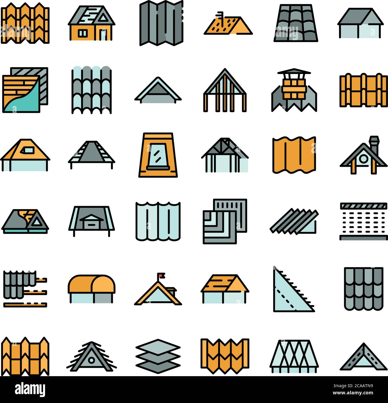 Roof icons set vector flat Stock Vector Image & Art - Alamy