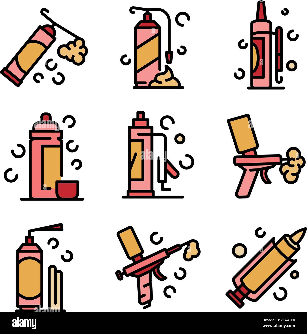 Polyurethane foam icons set vector flat Stock Vector Image & Art - Alamy