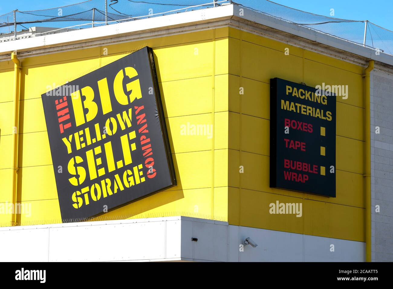 Signage on the front of a branch of The Big Yellow Self Storage company ...