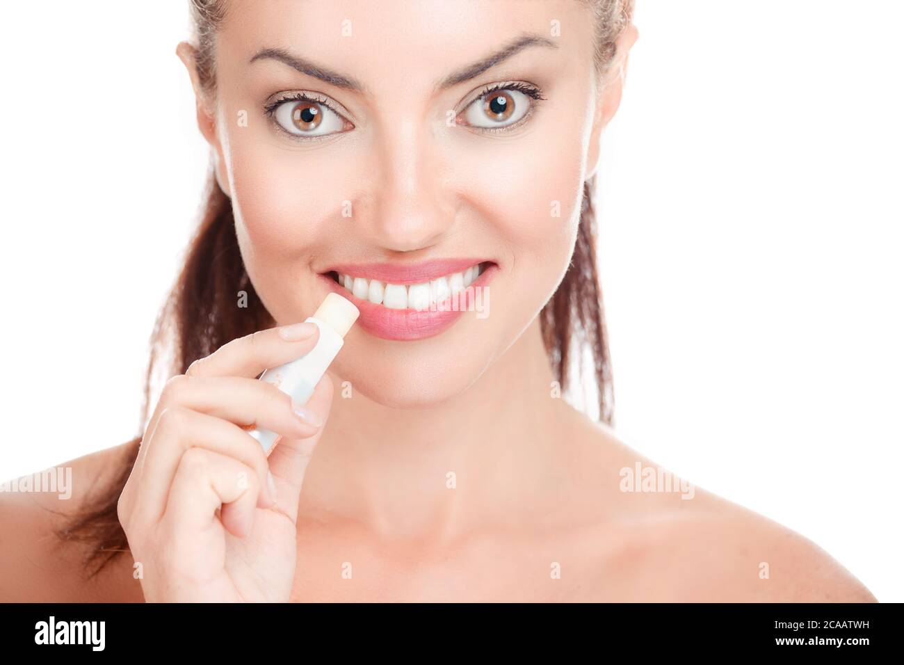 Lips applying cream hi-res stock photography and images - Alamy