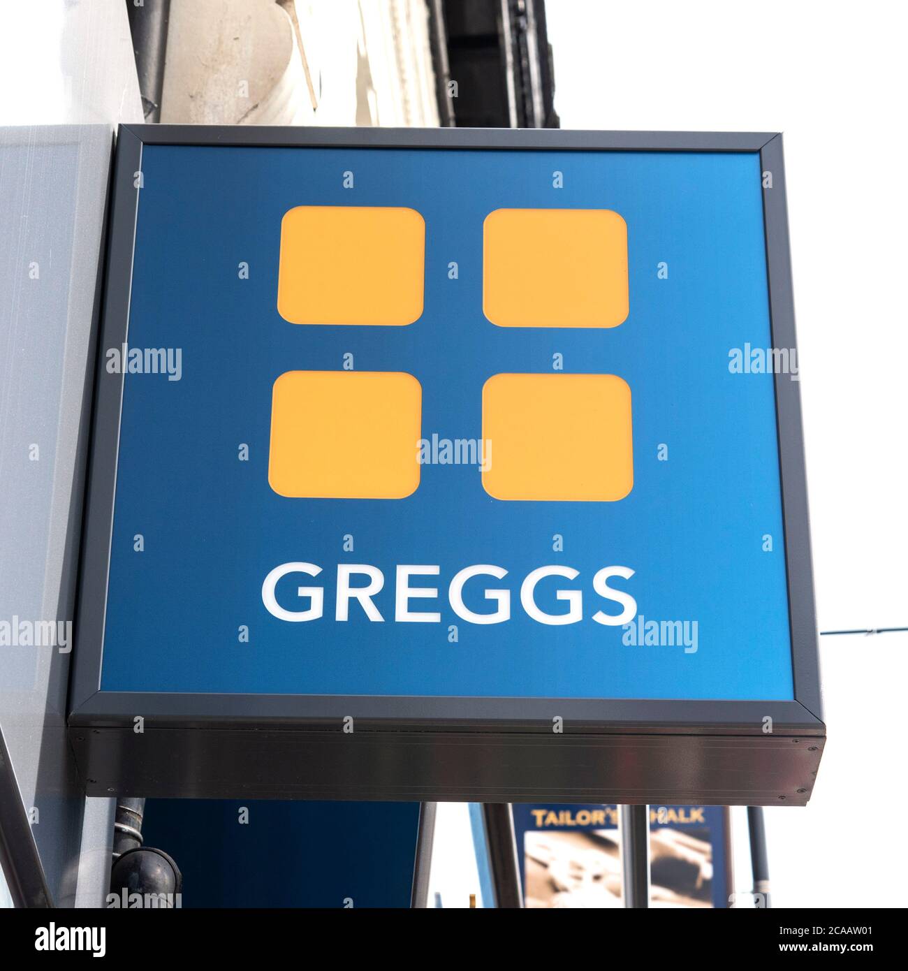 Greggs logo on one of their shops in London Stock Photo - Alamy