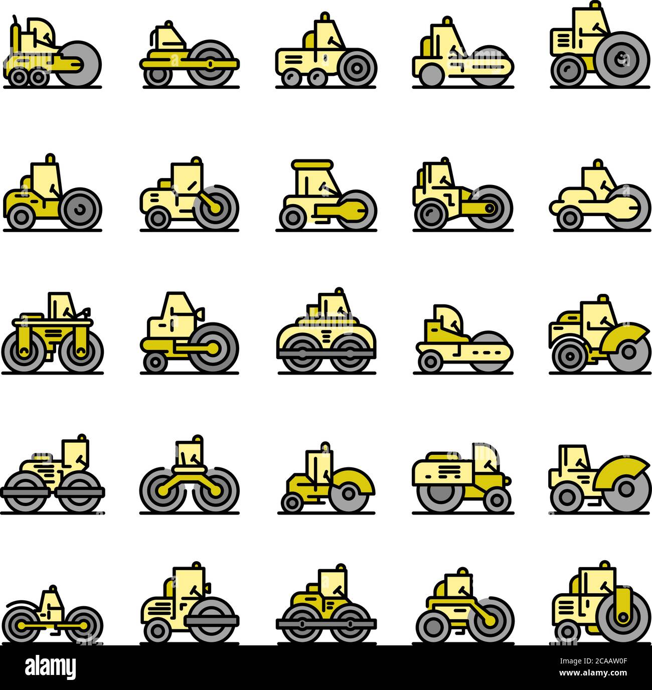 Road roller icons set vector flat Stock Vector Image & Art - Alamy