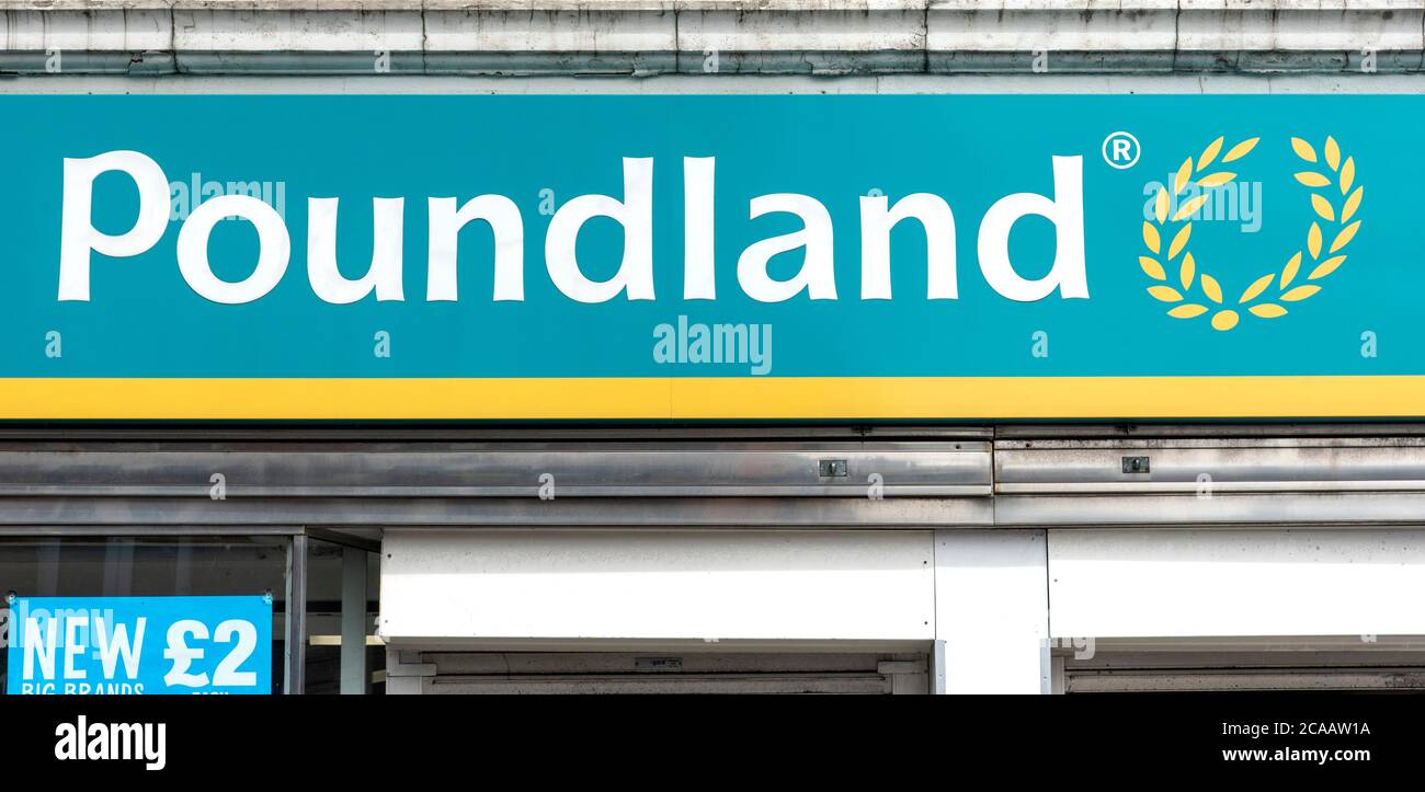 A logo on a Poundland store in Sidcup, London Stock Photo - Alamy
