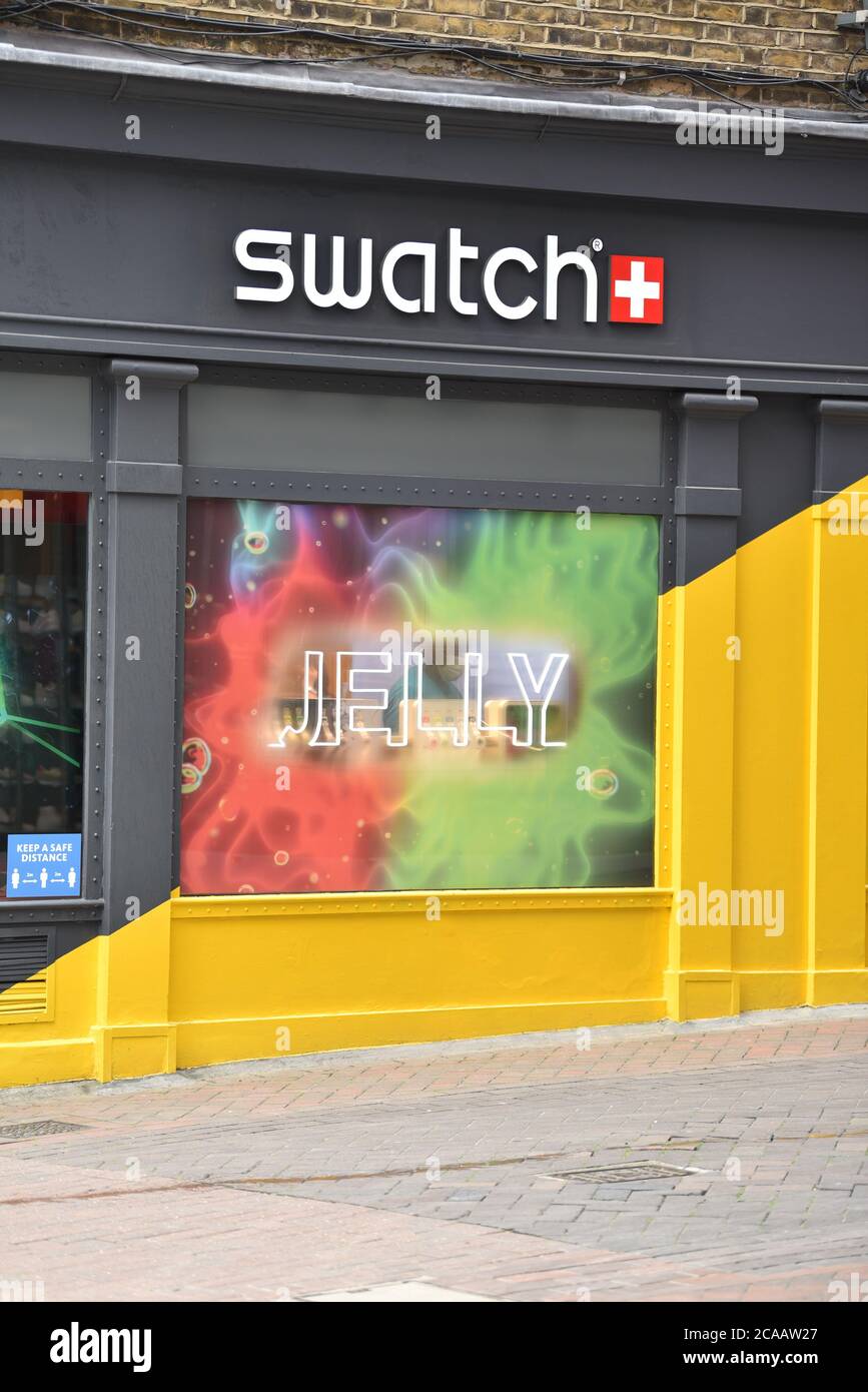 Swatch logo on one of their shops in London Stock Photo - Alamy