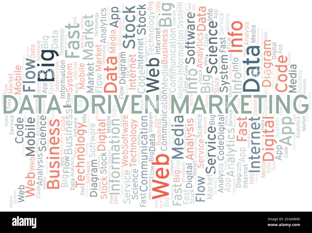Data-Driven Marketing vector word cloud, made with the text only Stock ...