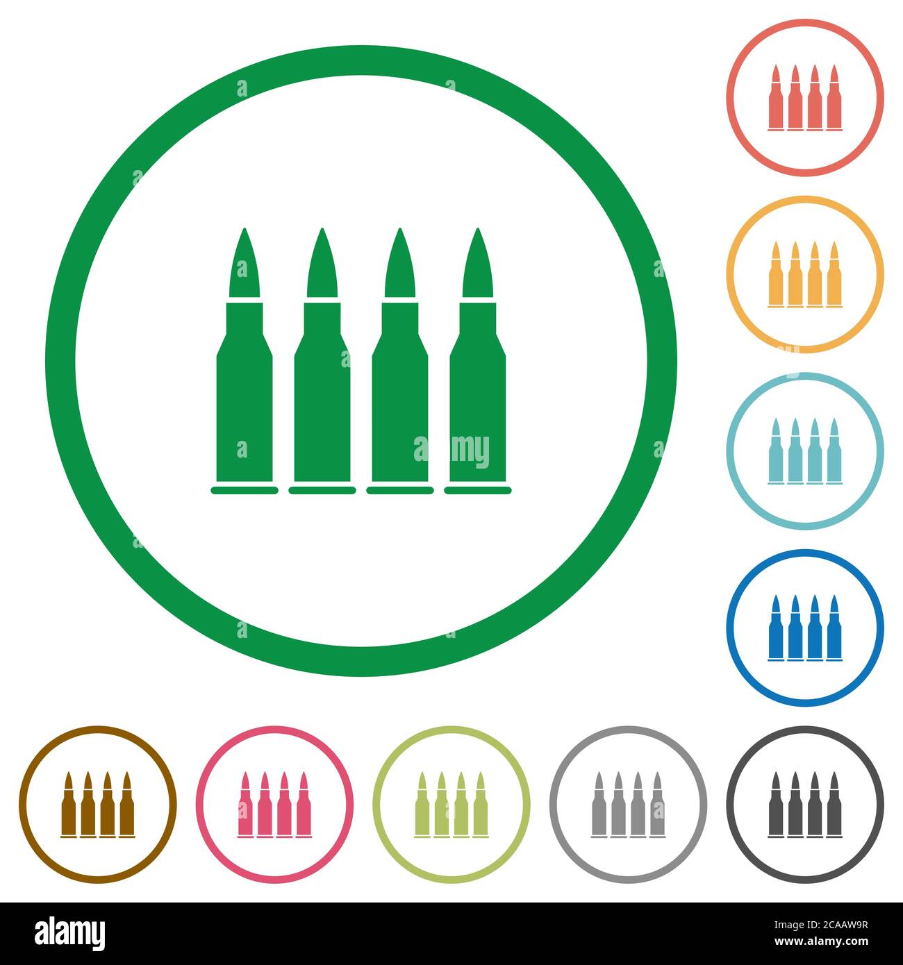 Four bullets flat color icons in round outlines on white background Stock Vector Image & Art - Alamy
