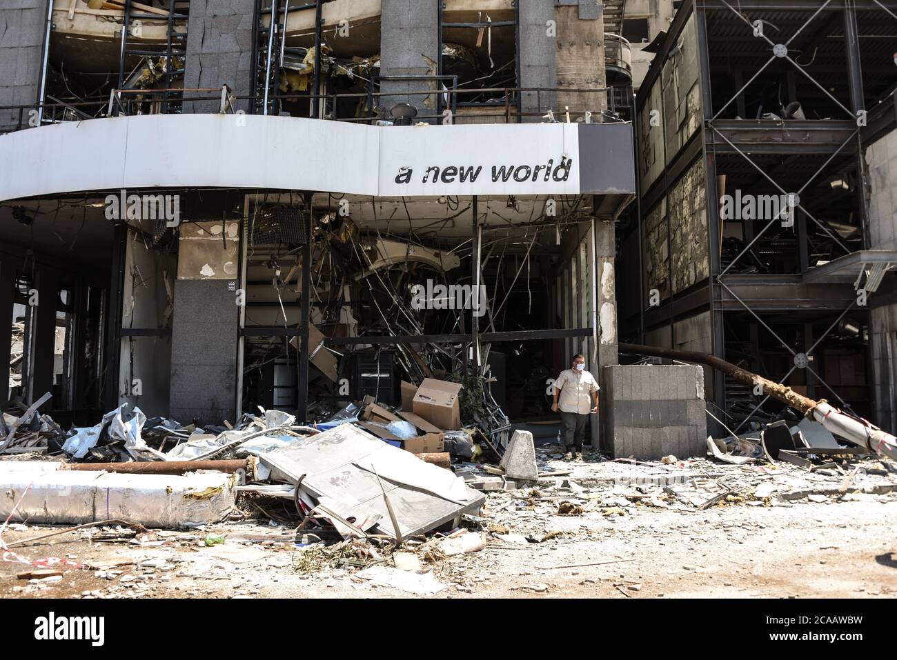 Beirut, Lebanon, 5 August 2020. Employees of Communications company ...