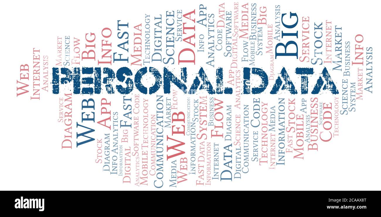 Personal Data vector word cloud, made with the text only Stock Vector ...