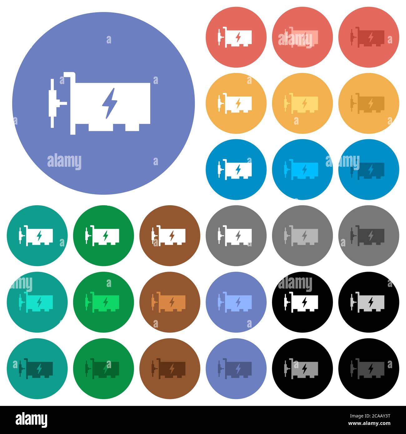 Fast ethernet network controller multi colored flat icons on round ...