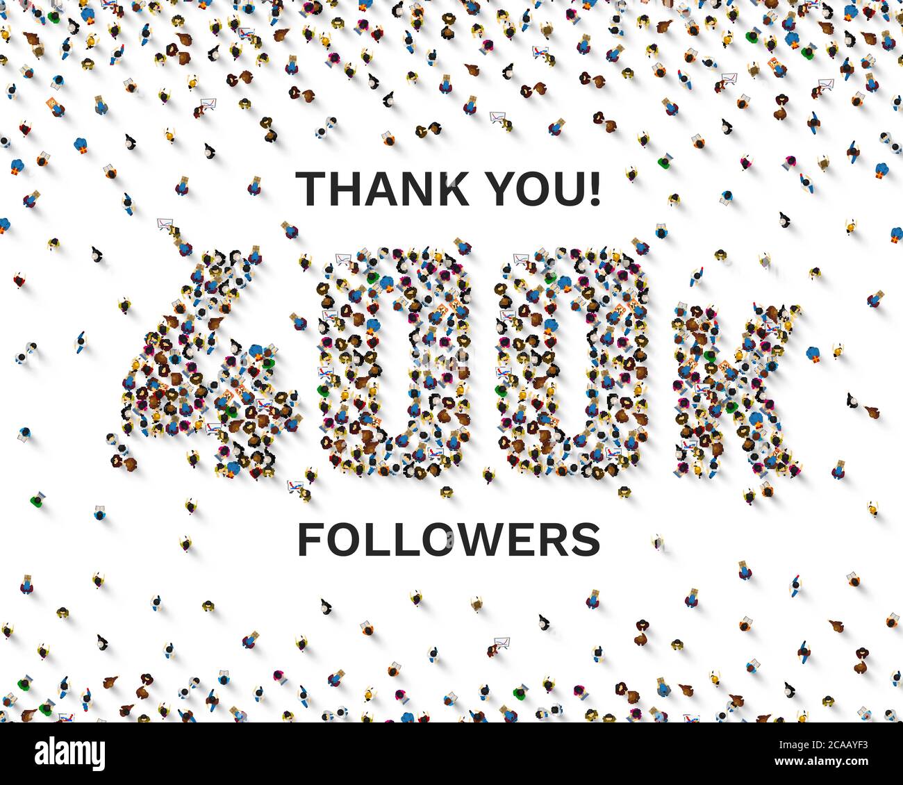 Thank you followers peoples, 400k online social group, happy banner ...