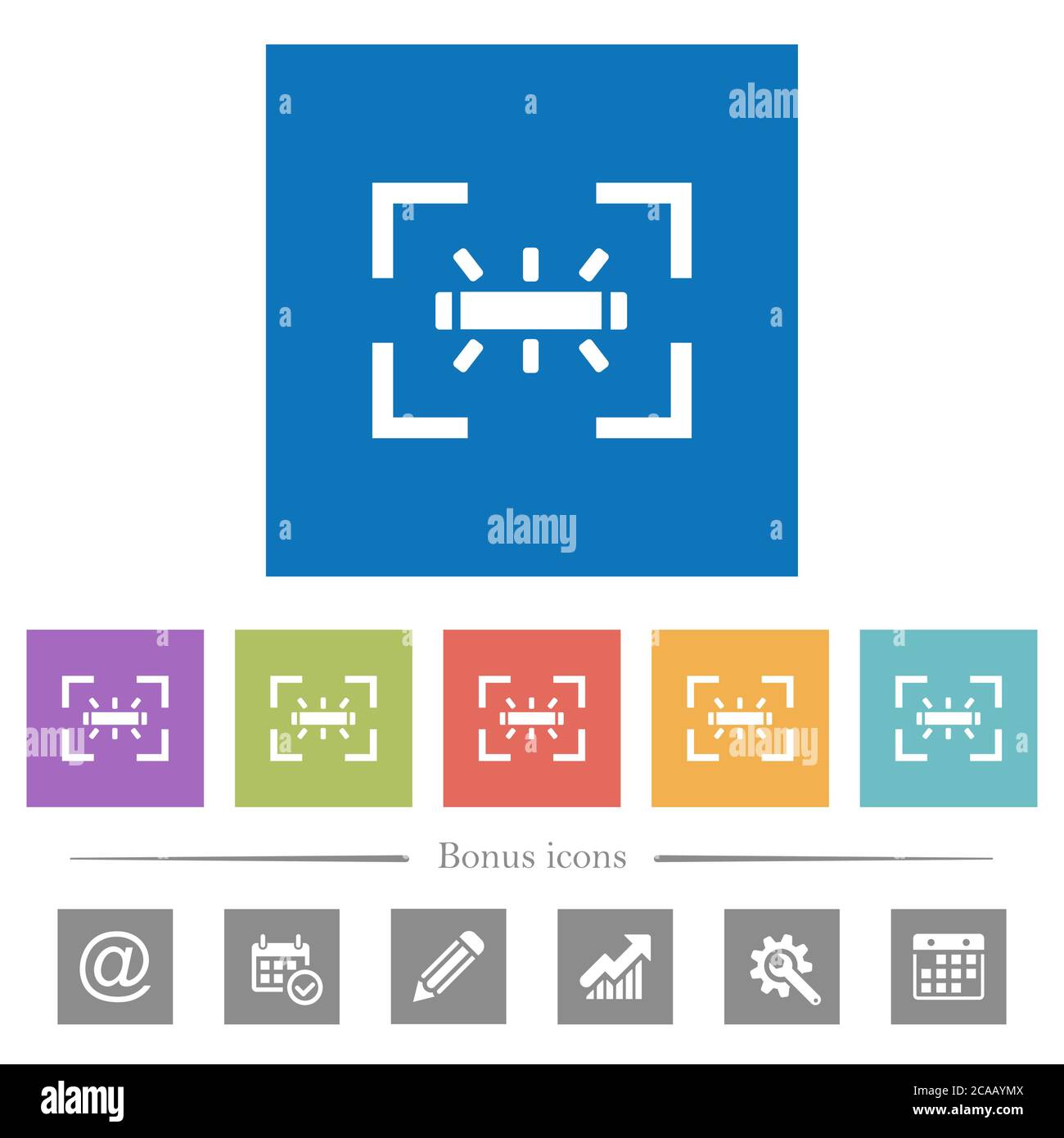 camera white balance fluorescent mode flat white icons in square ...