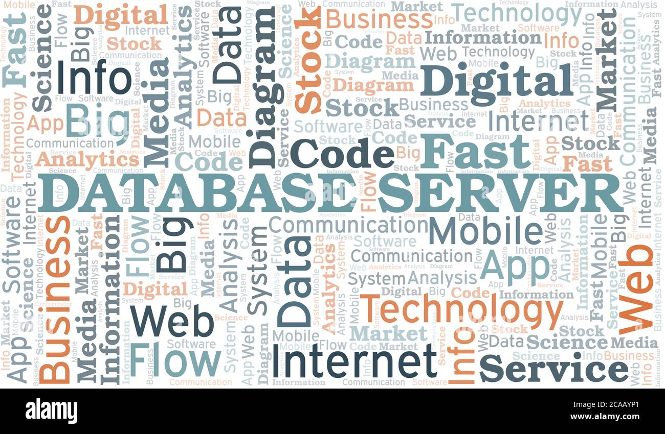 Database Server vector word cloud, made with the text only Stock Vector ...